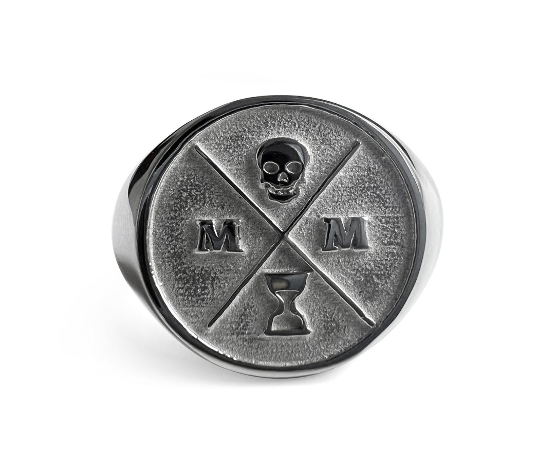 Signet Ring Memento Mori Logo Silver – The Stoic Store