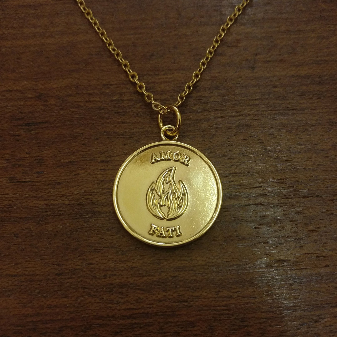 Stoic Amor Fati Gold Plated Pendant Necklace – The Stoic Store