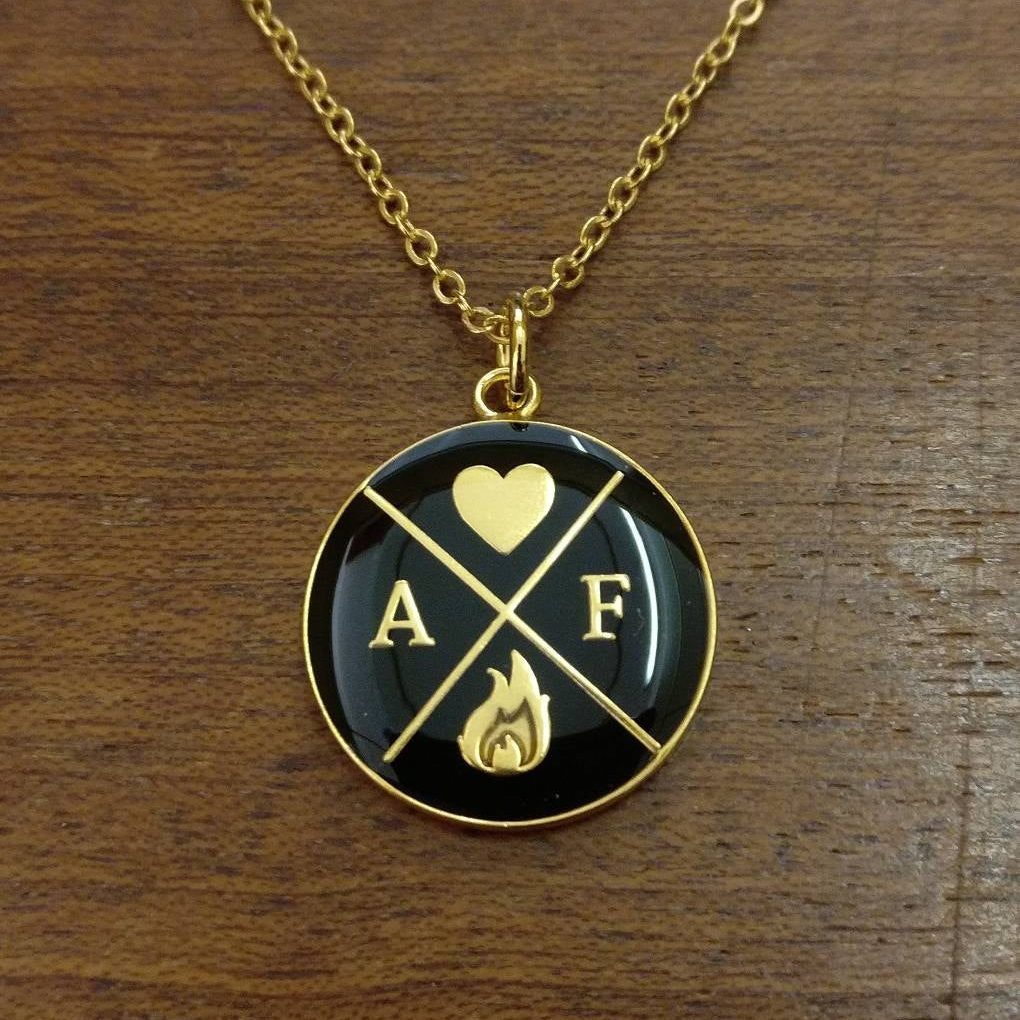 Stoic Amor Fati Logo Black & Gold Pendant Necklace – The Stoic Store